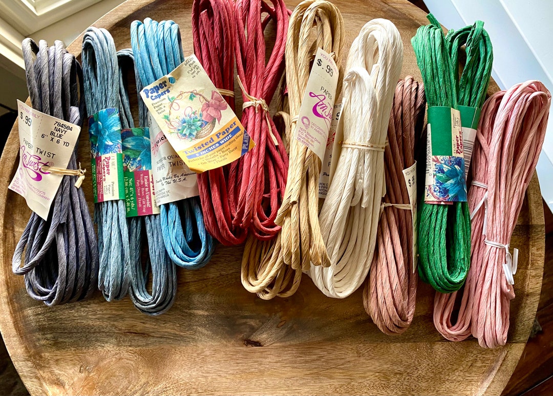 Vintage NOS Twisted Paper Ribbon - American Twisting Company, Plaid ...