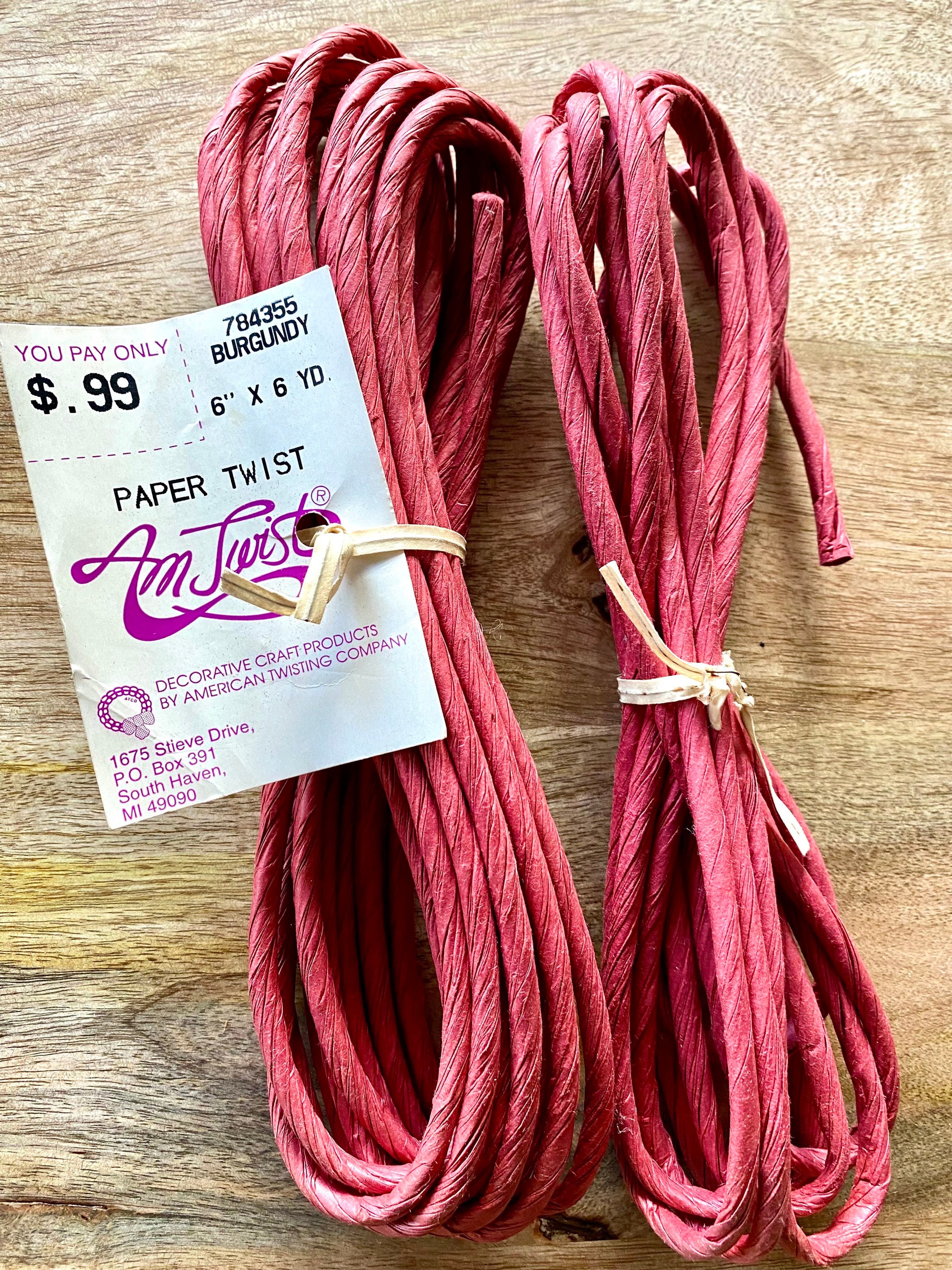 Vintage NOS Twisted Paper Ribbon American Twisting Company, Plaid, and ...