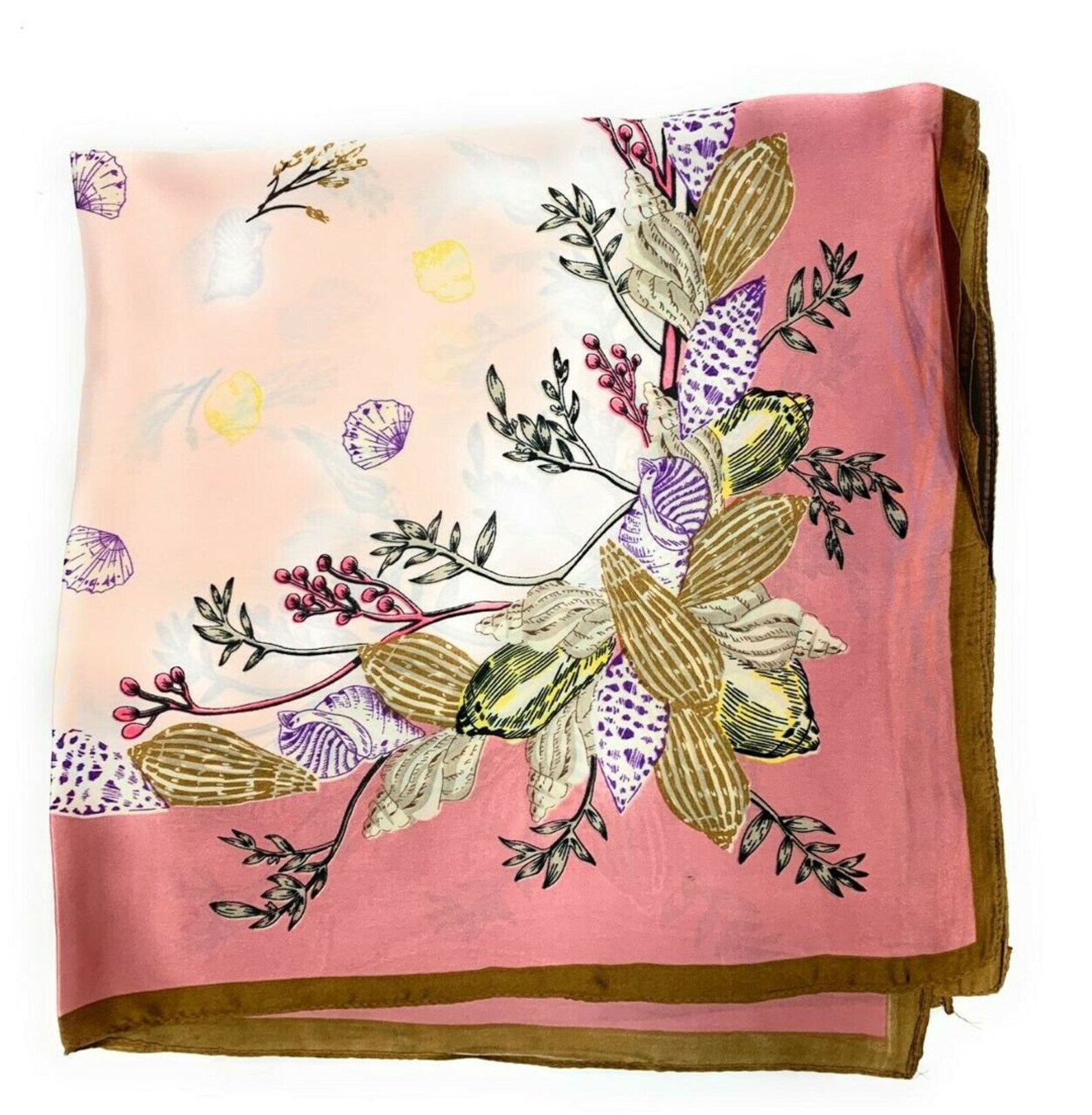 70cm X 70cm Flowers Floral Shell Print Pattern Square Scarf - Etsy