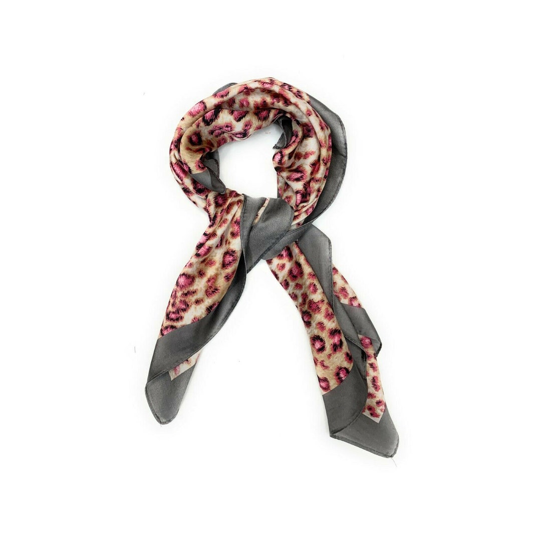 70cm X 70cm Baby Pink Leopard Animal Print Pattern Square Scarf Big ...