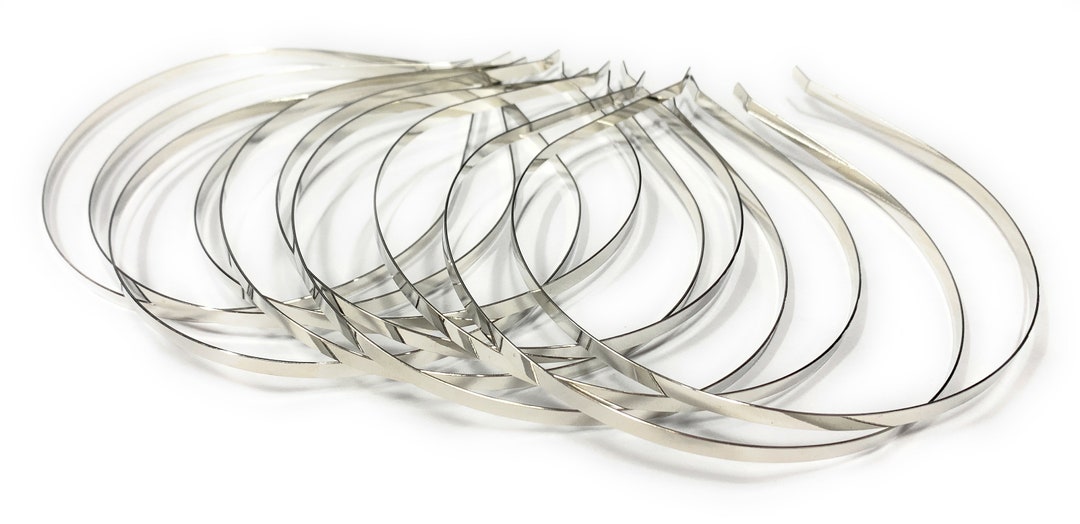 10 Plain 5mm Metal Alice Band Silver Hair Band Headband DIY Wholesale ...