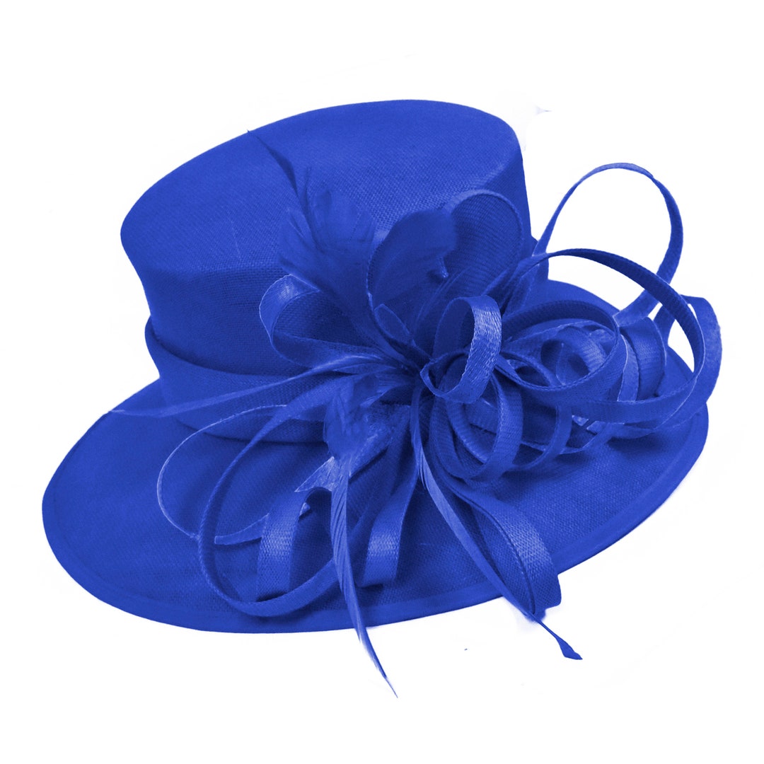 Caprilite Royal Colbalt Blue Queen Hat Brim Occasion Hatinator ...