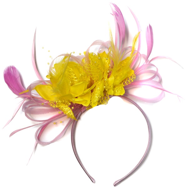 Yellow Fascinator - Etsy