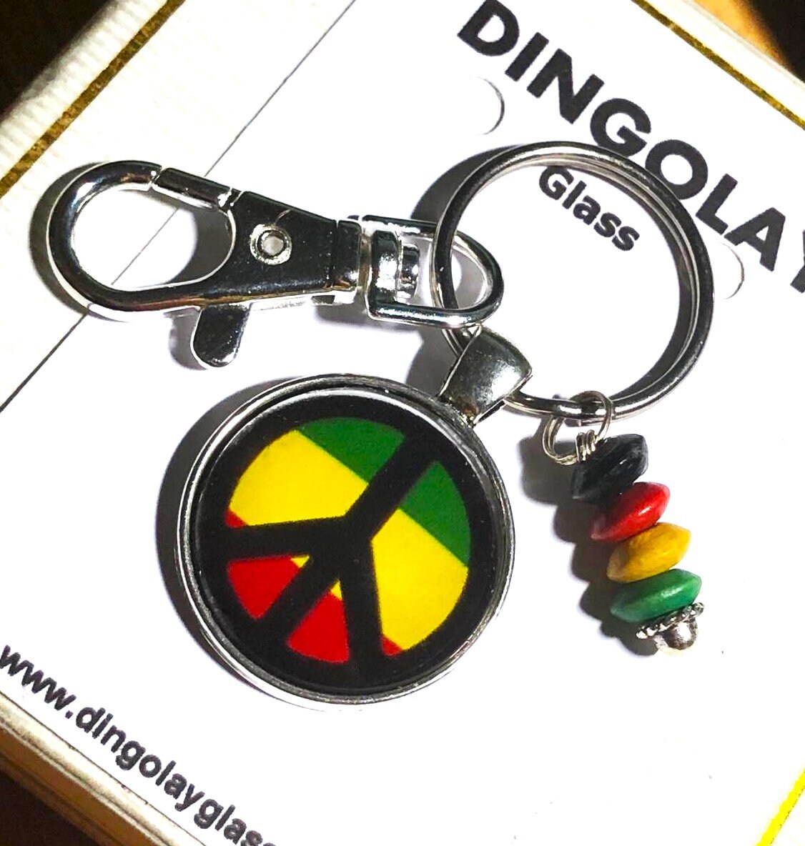 Rasta Peace Sign Keychain Rasta Colors Peace Sign Glass - Etsy