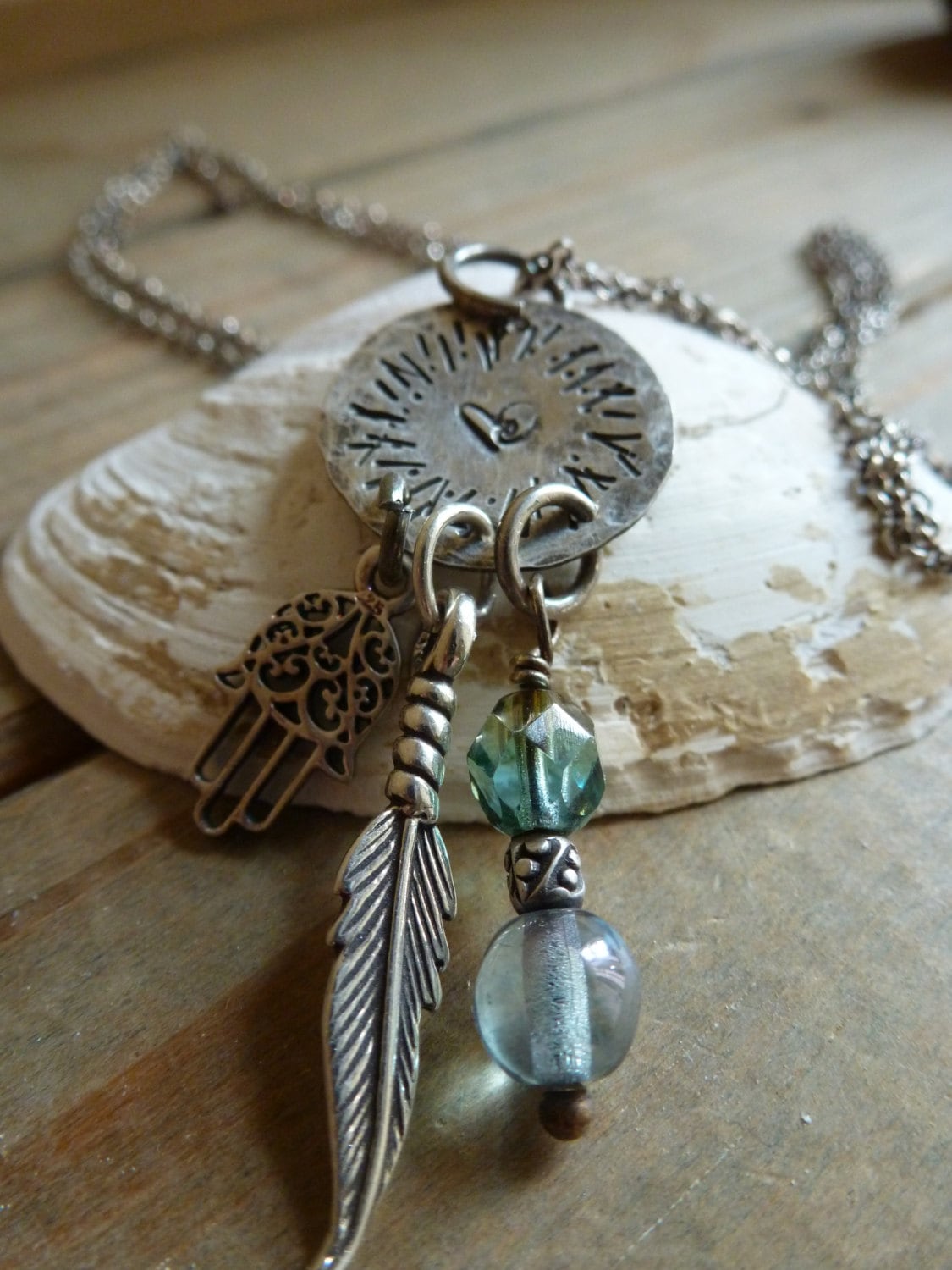 Hand Made Sterling Silver Dream Catcher Style Necklace With Hand ...