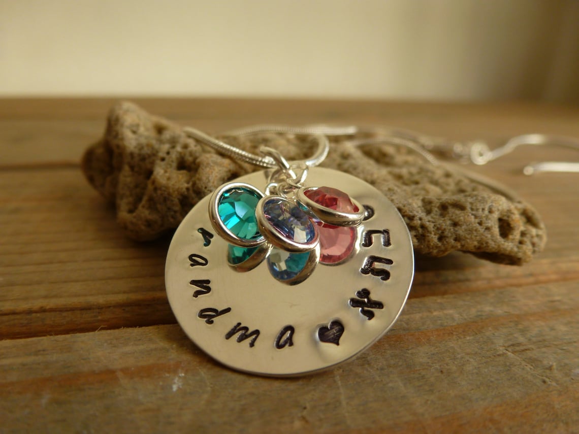 Personalized Jewellery. Hand Stamped Sterling Silver Necklace. Grandma ...