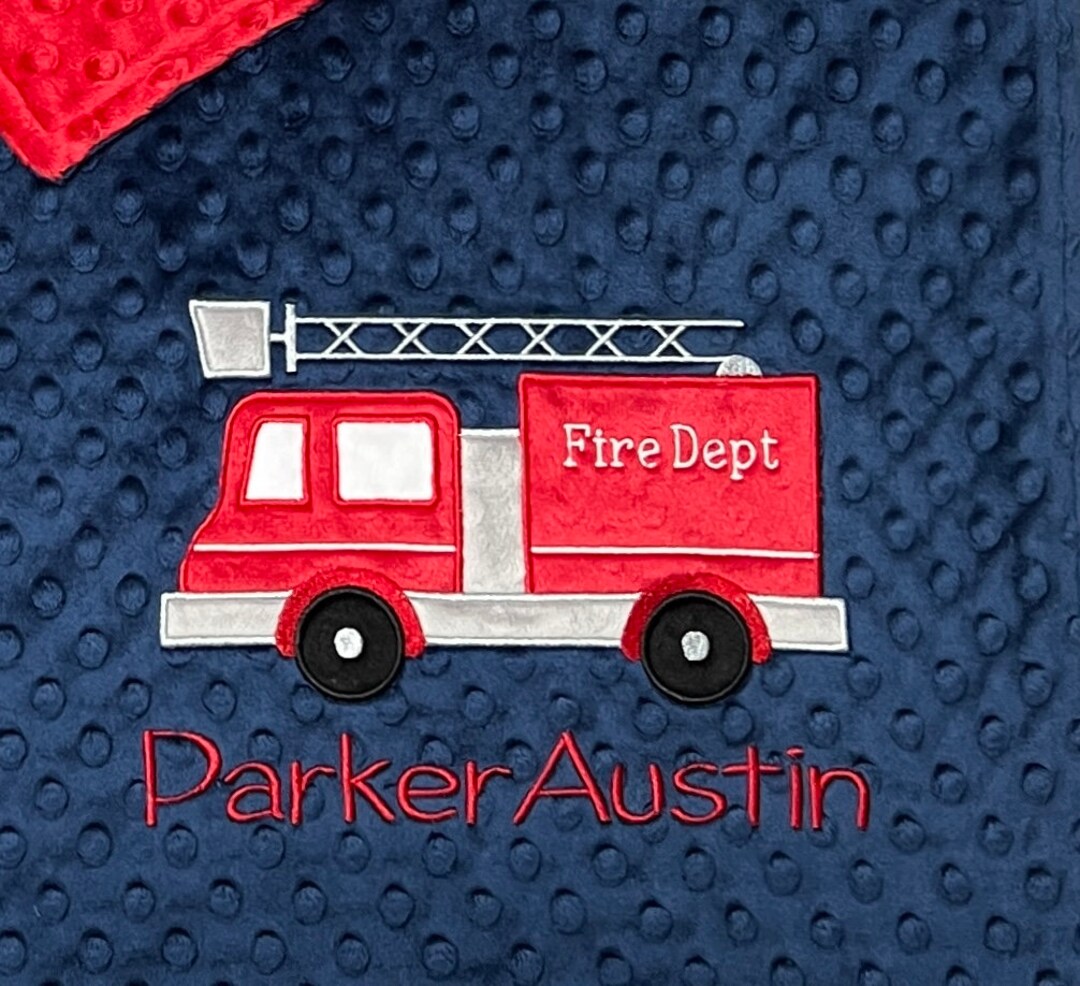 Fire Truck Baby Blanket, Personalized Baby Blanket, Fireman Baby ...