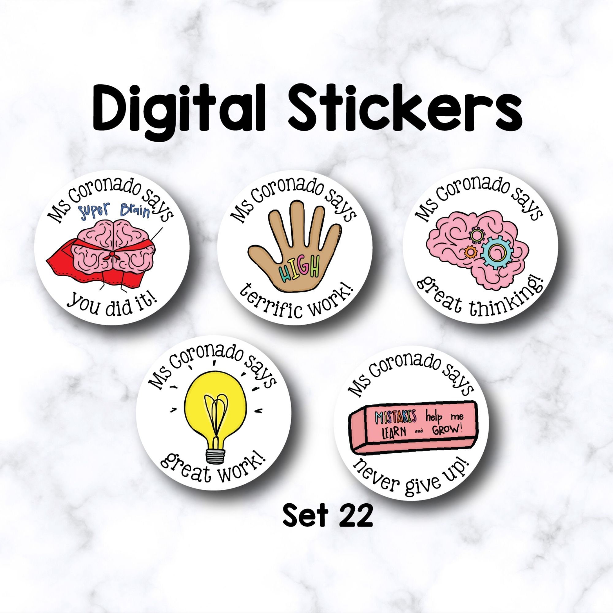 Pegatinas digitales personalizadas para profesores pegatinas | Etsy