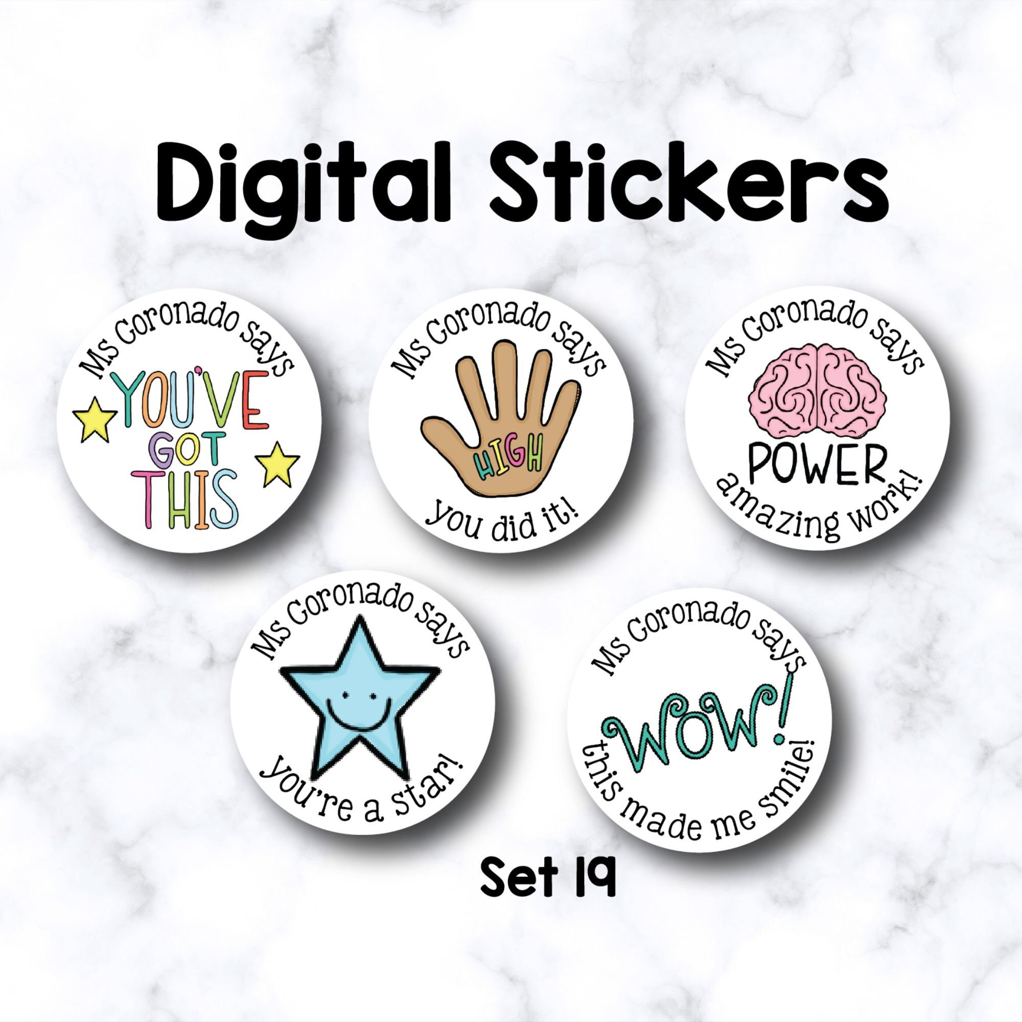 Personalised Digital Teacher Stickers Custom Stickers Reward | Etsy Personalised Digital Teacher Stickers Custom Stickers Reward | Etsy