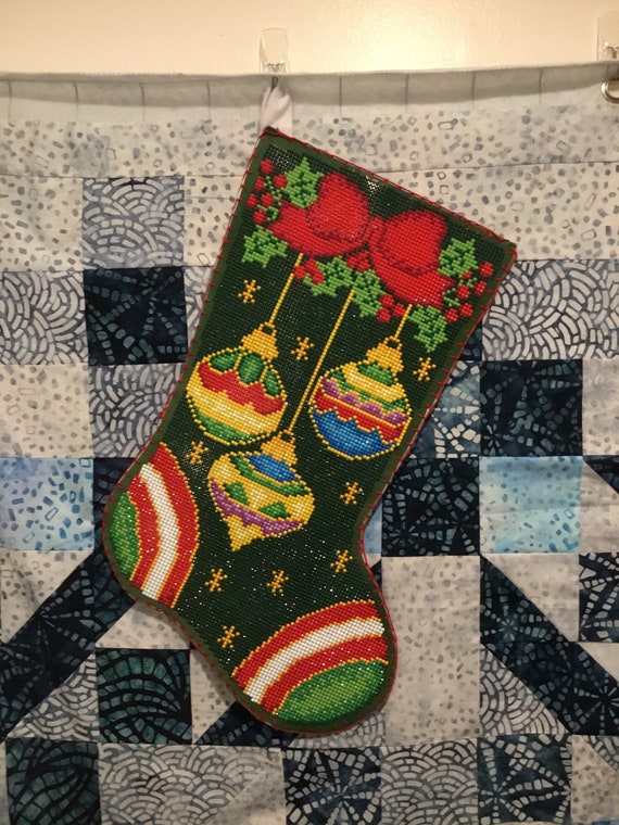 Bucilla 18 Finished Diamond Dot Stocking - Etsy