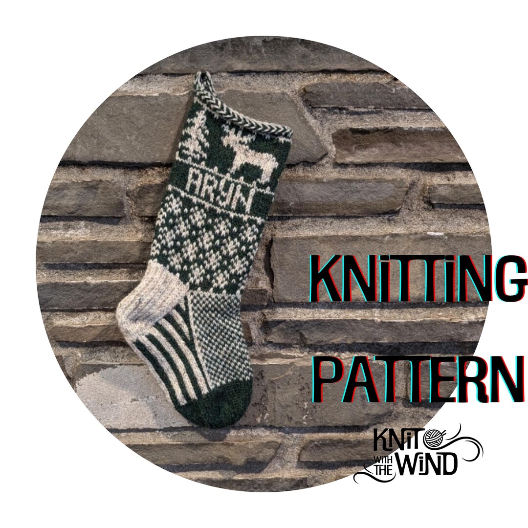 Moose Christmas Stocking Pattern - Knit Fair Isle - Etsy