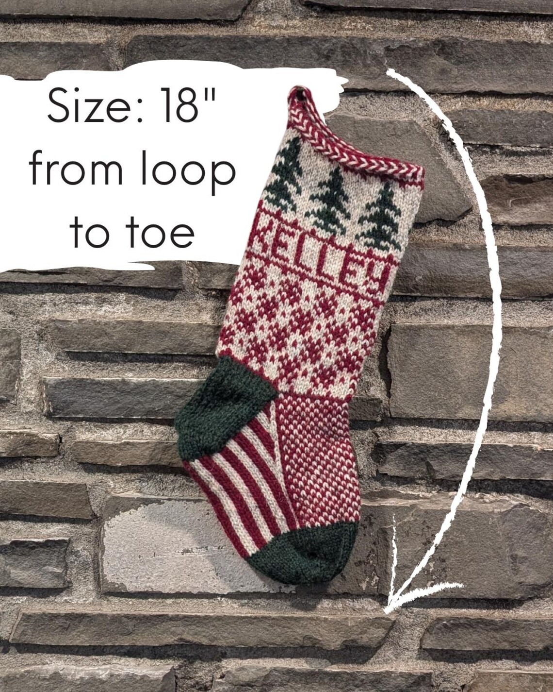 Moose Christmas Stocking | Hand Knit, Fair Isle, Vintage Inspired ...