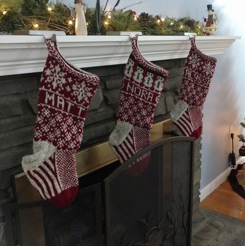 Moose Christmas Stocking Pattern - Knit Fair Isle - Etsy