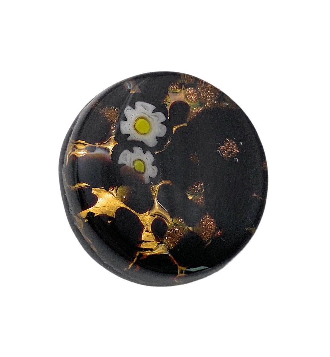 Broche en verre de Murano, broche Millefiori à la feuille dor, bijoux ...