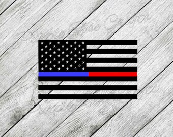 Thin blue line decal | Etsy