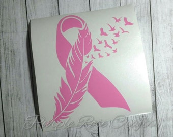 Cancer Ribbon Car Decal | Etsy