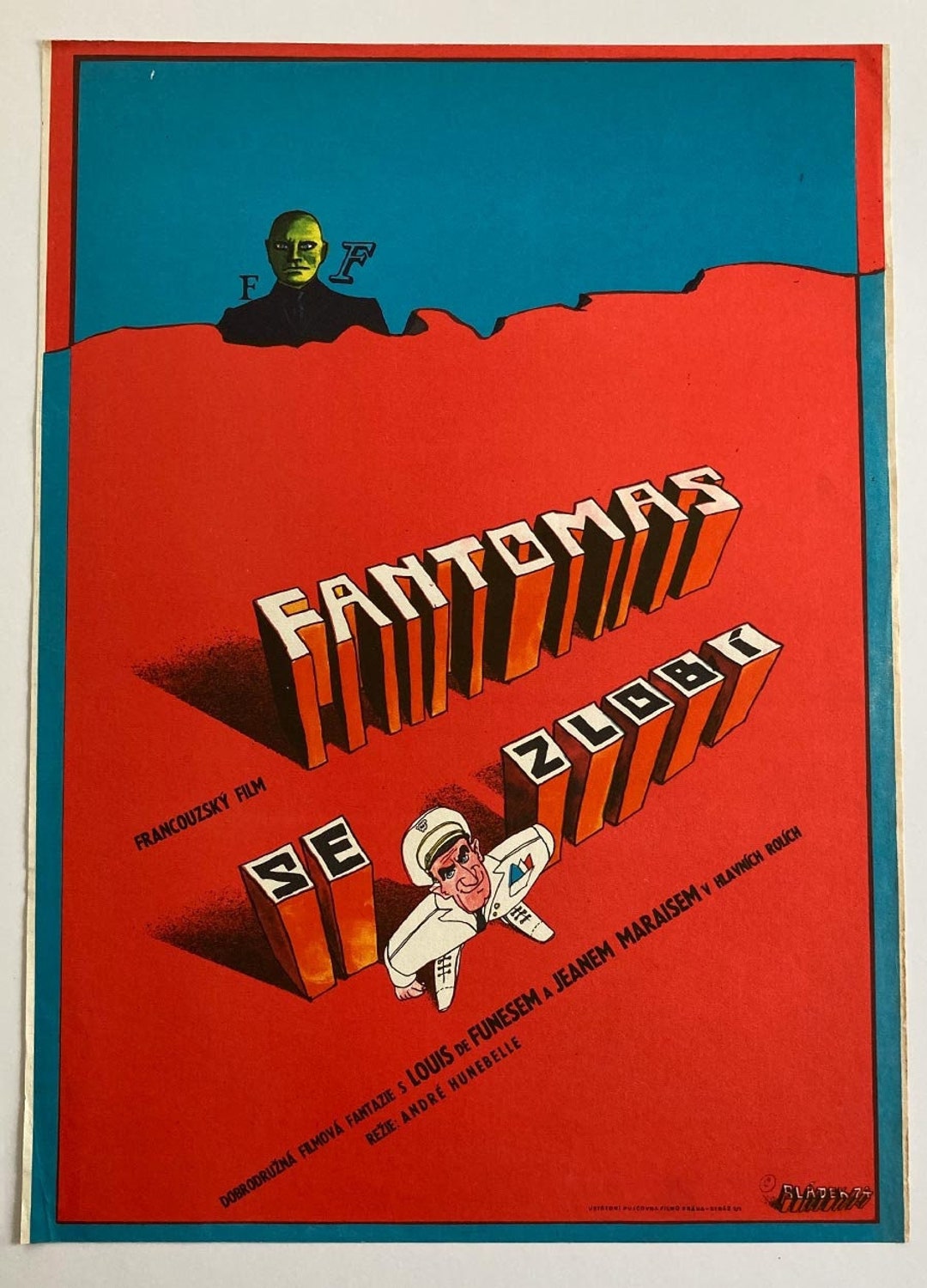 Movie Poster, Fantomas Unleashed, 1974, 1970s Graphic Design, Original ...