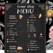 Chalkboard Crape Menu Sign - Personalized Party Wedding Food Ice Cream ...