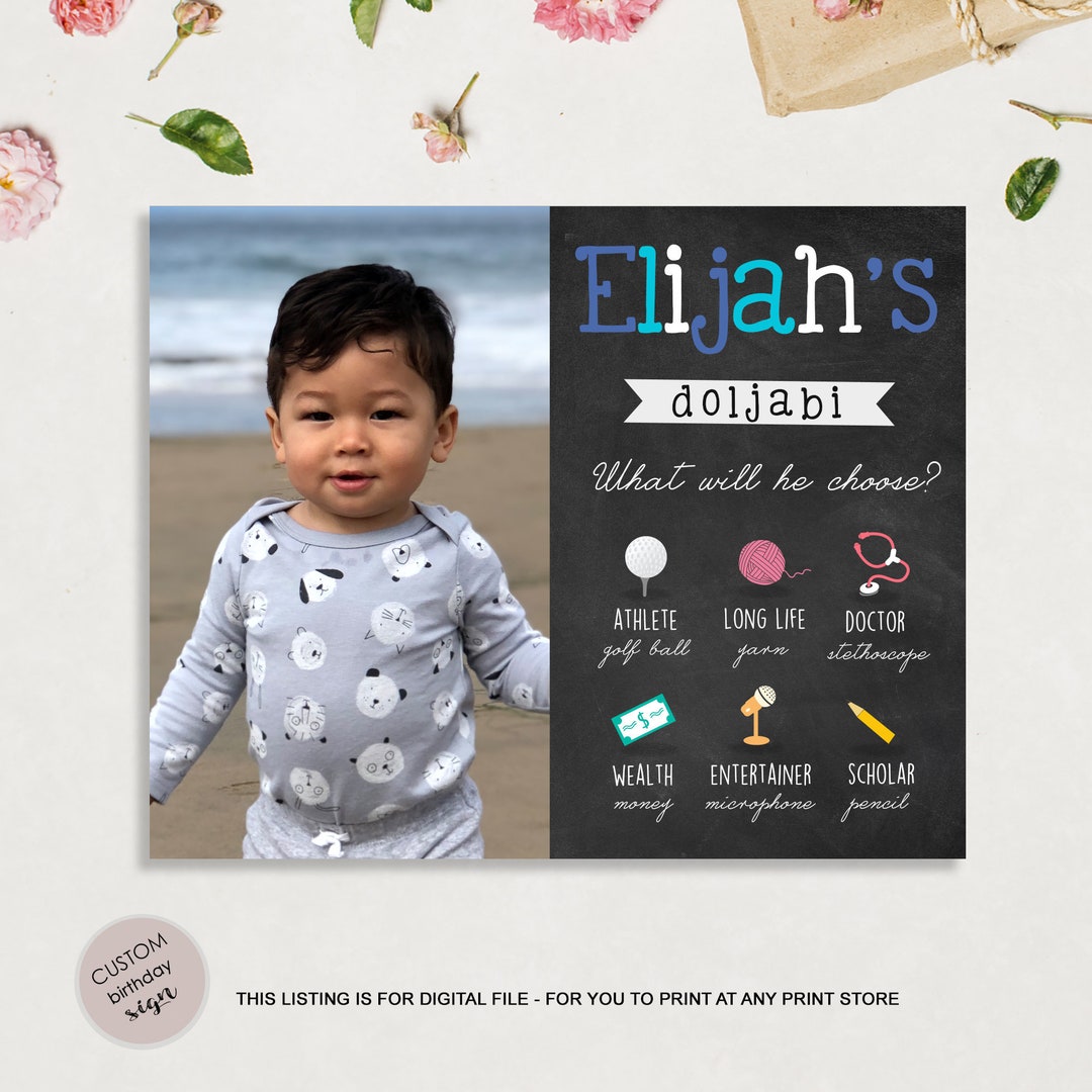 Doljabi / Baby Boy Dol Korean / First Birthday Custom Doljabi Sign for ...
