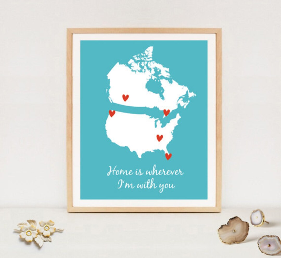 Personalized US and Canada Long Distance Map Custom Home is - Etsy