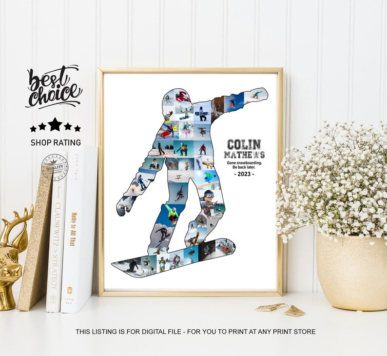 Snowboard Gift Ideas - Personalized Snowboarding Gift - Sports Photo ...