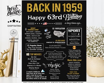 1959 Birthday Sign - Etsy