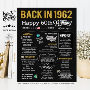 Back in 1949 Sign 75th Birthday Sign for Men, Women, Wife, Husband 75 ...