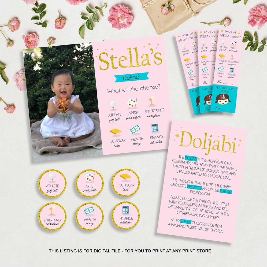 Doljabi Set for Girls 1st Birthday Korean Dol Decoration | Etsy