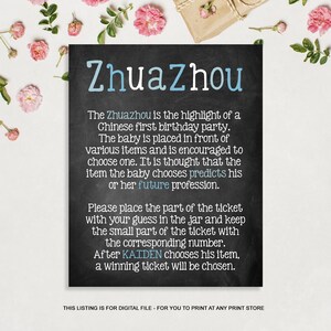 Zhua Zhou 1st Birthday Sign – Chinese Celebration (digital File) - Etsy