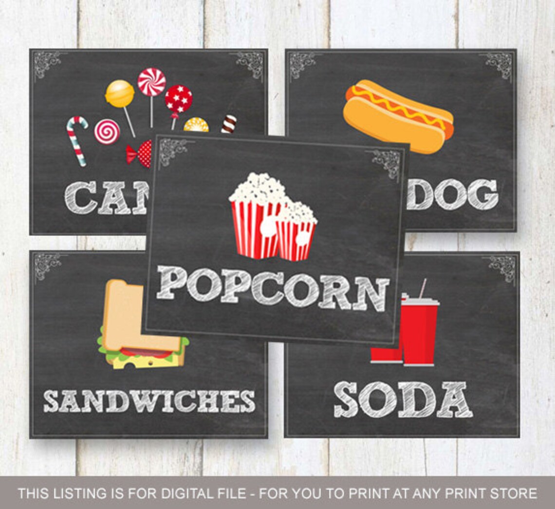 Candy Bar Sign INSTANT DOWNLOAD Two Files 8x10 and 11x14 | Etsy