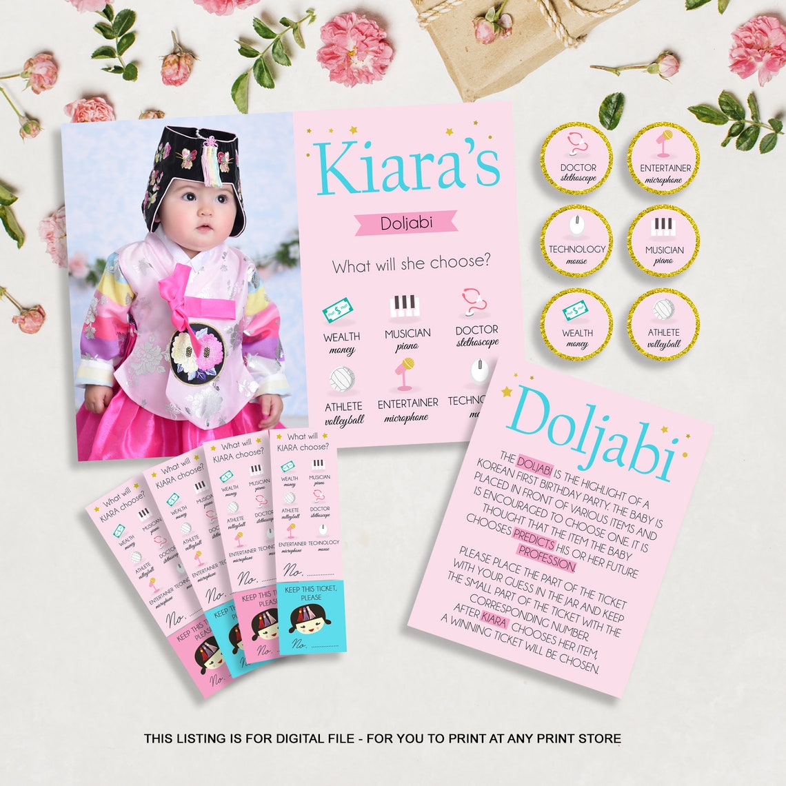 Doljabi Set for Girls 1st Birthday Korean Dol Decoration | Etsy