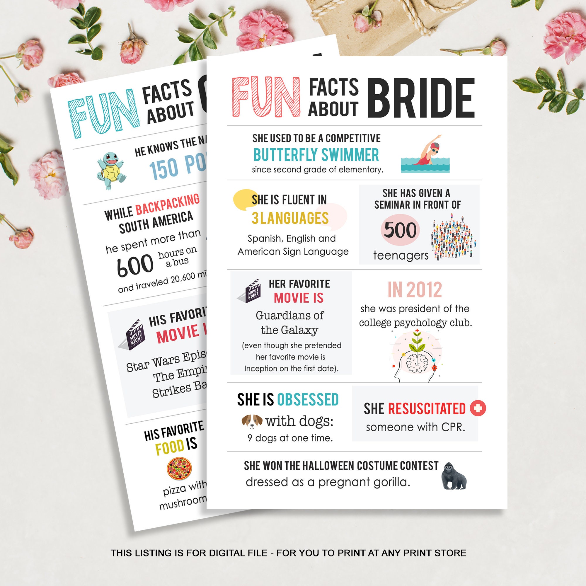 Personalized Infographic Fun Facts About Groom Sign | Etsy