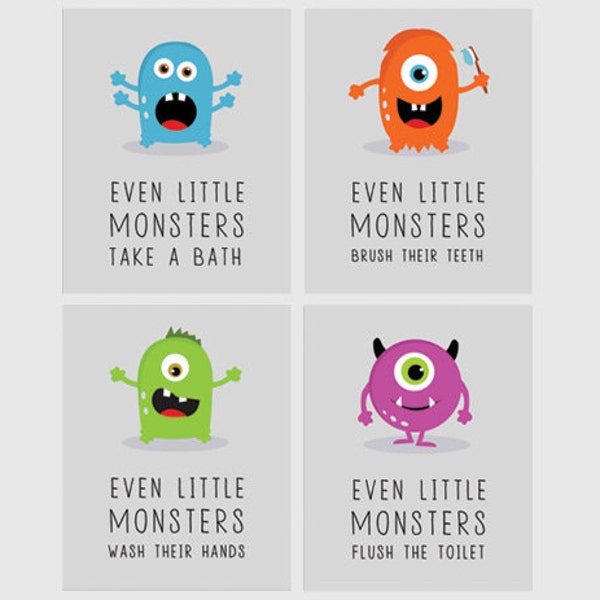 Monster Bathroom - Etsy