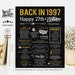 Back in 1997 Fun Facts Poster 27th Birthday Sign for Man or Woman ...