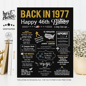 Back in 1951 Sign - 74th Birthday Gift Ideas for Grandparents - INSTANT ...