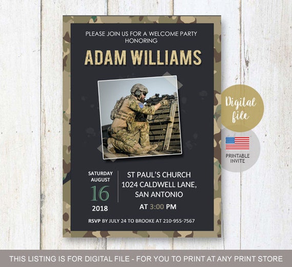 Marine Corps Party Invitations Marine Invitation Etsy