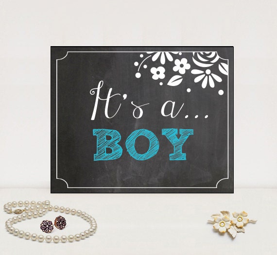 Its a Boy Printable Chalkboard Sign Pregnancy Announcement | Etsy