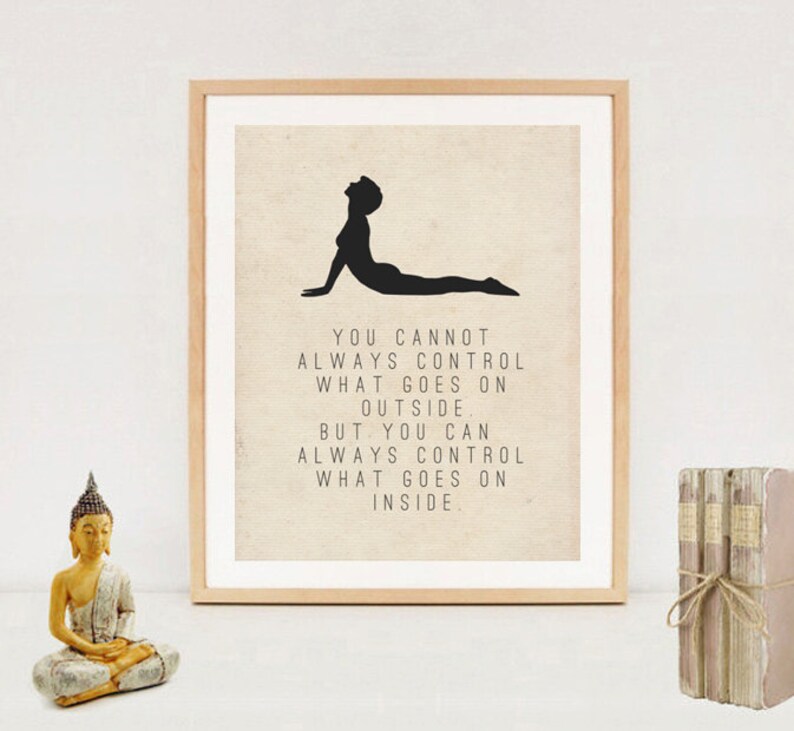 Yoga pose poster Spiritual Typography Wall Art Print Yoga | Etsy