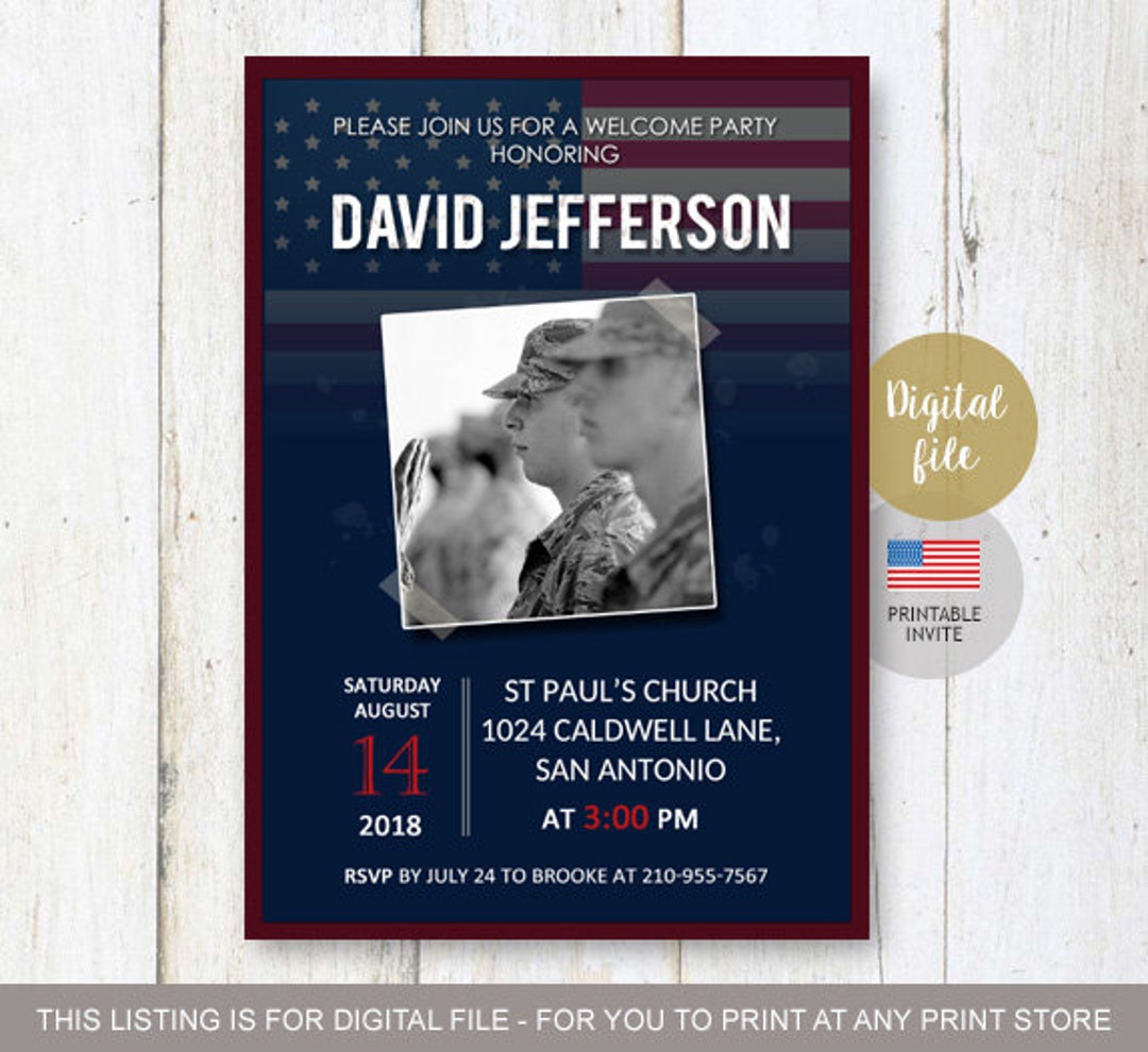 US Air Force Welcome Home Invitation | Military Retirement (digital ...