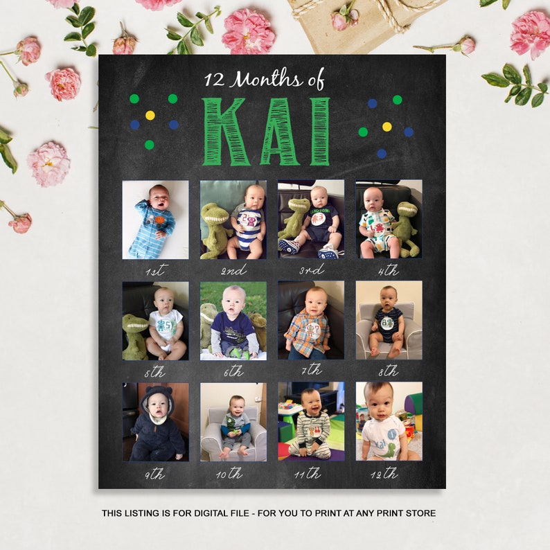 LARGE First 12 Months Baby Bild Collage Board Baby 1. Jahr - Etsy.de