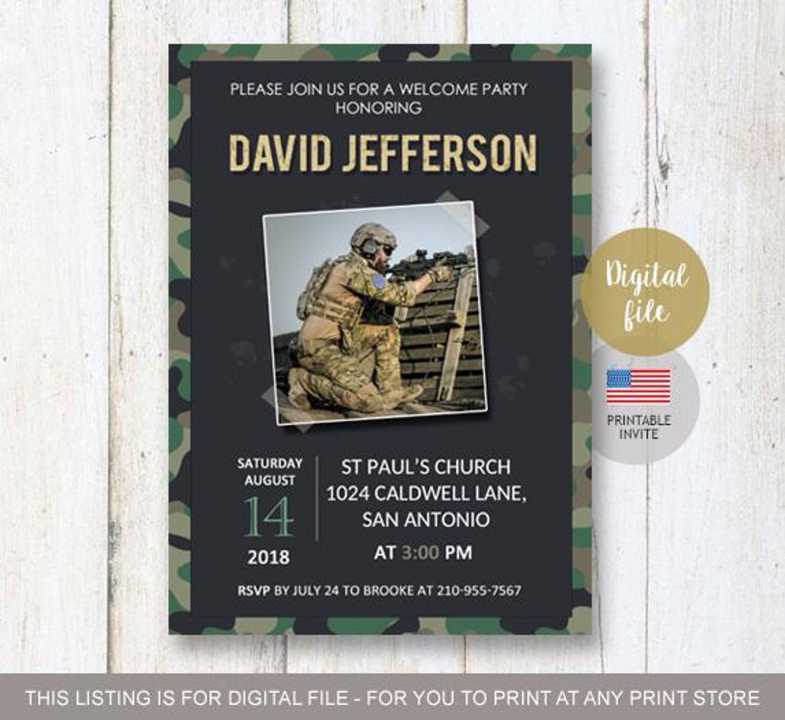 US Air Force Welcome Home Invitation | Military Retirement (digital ...
