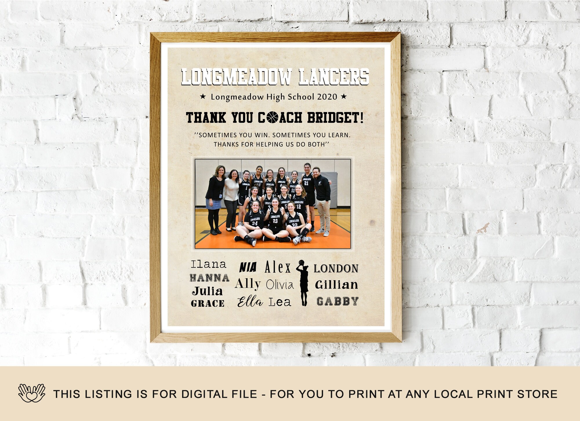 Hockey Coach Gift Idea Personalized Team Photo Gift Poster - Etsy