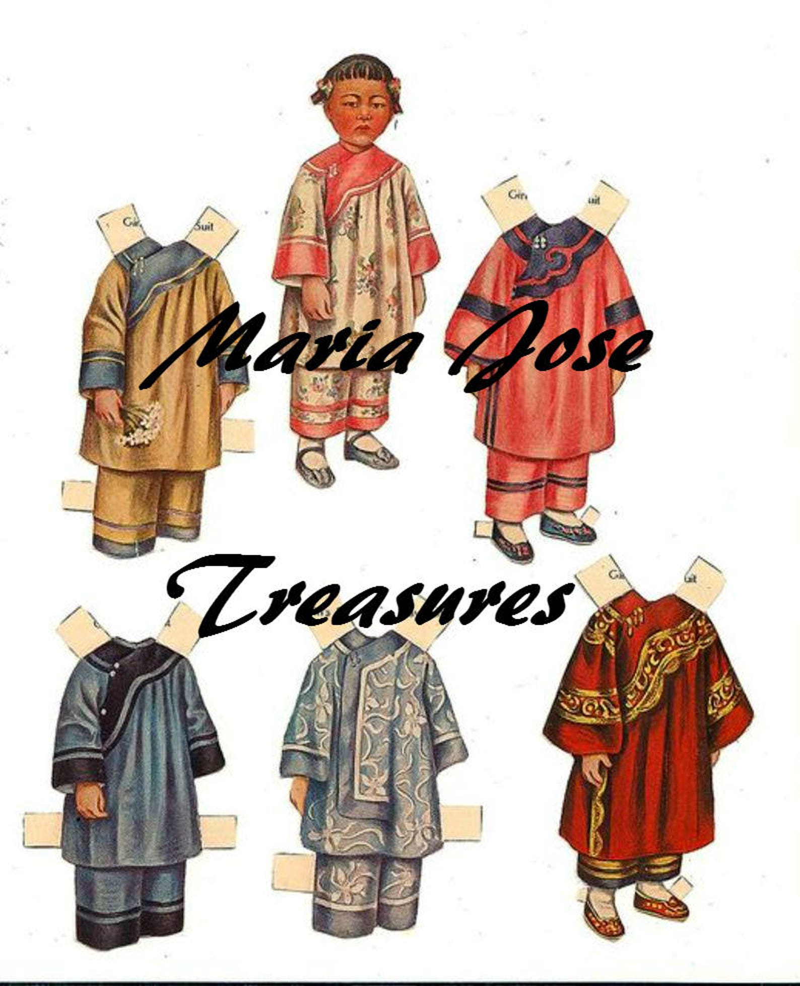 Vintage Chinese Paper Dolls Digital Download - Etsy