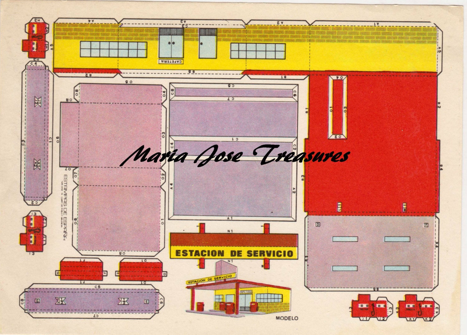 Vintage Spanish Gas Station Paper Cut Outs Digital Download - Etsy UK