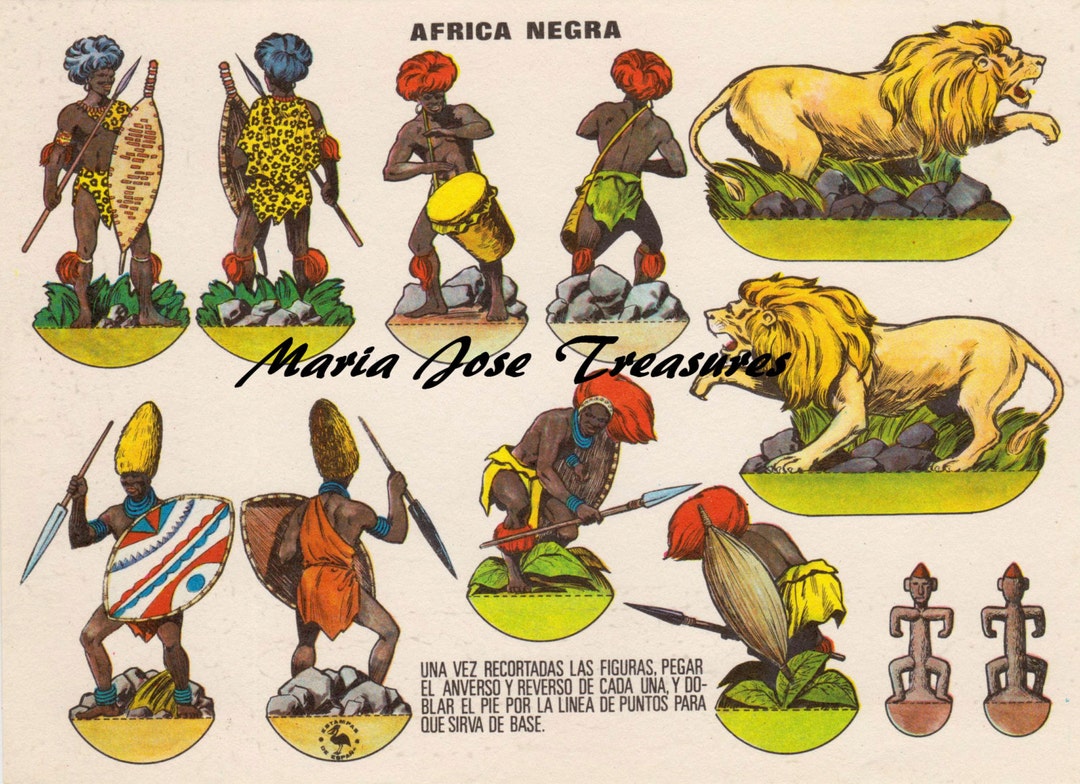 Vintage African Warriors Paper Dolls Digital Download - Etsy