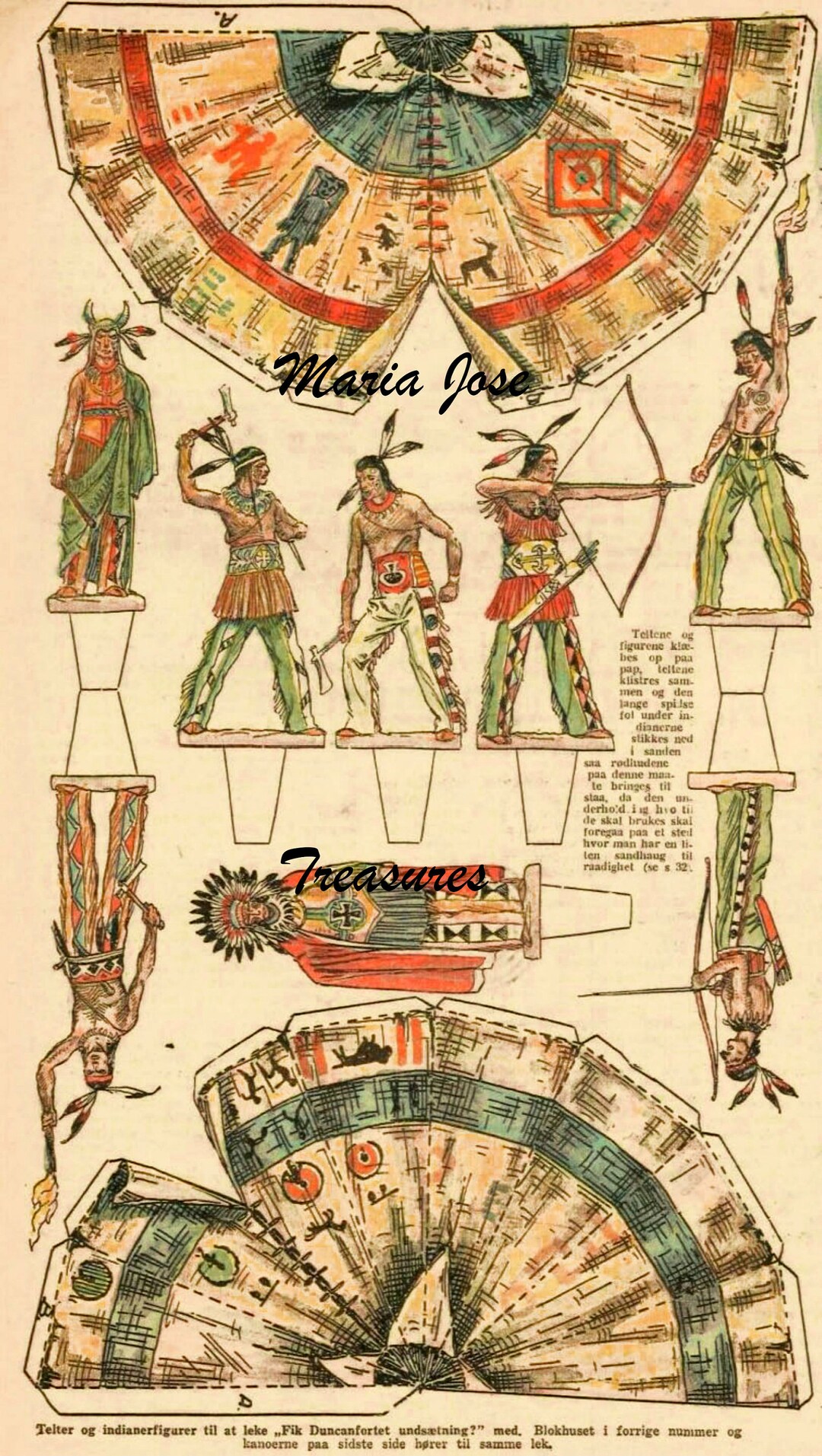 Vintage Native Americans and Teepees Paper Model Cut Outs Digital ...