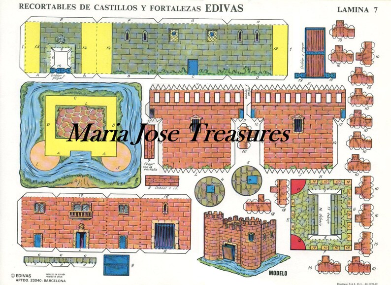 Vintage Spanish Castle Paper Cut Outs Digital Download - Etsy