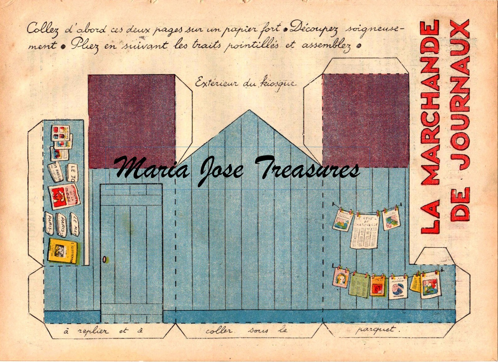 Vintage Newstand Shop Paper Model Cut Outs Digital Download | Etsy