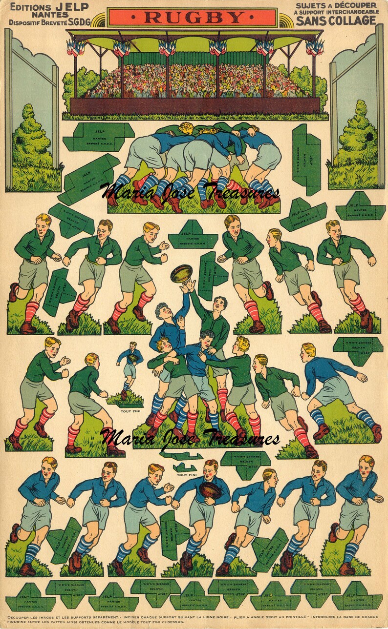 Vintage Rugby Paper Dolls Digital Download - Etsy
