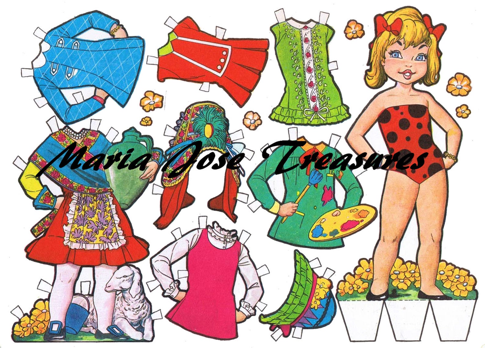 Vintage Spanish Paper Dolls With Spanish Folklore Dress - Etsy